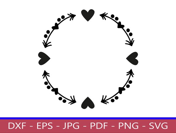 Arrows and Hearts Wreath SVG PNG Clipart - Etsy