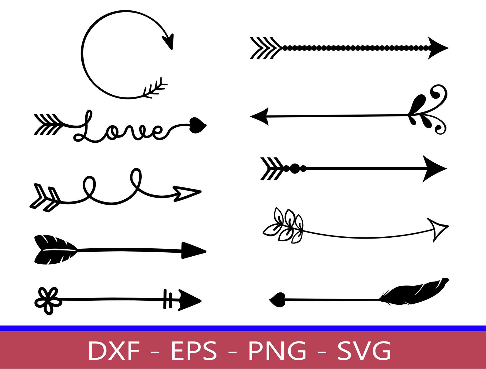 10 Flechas Decorativas / PNG / SVG | Etsy