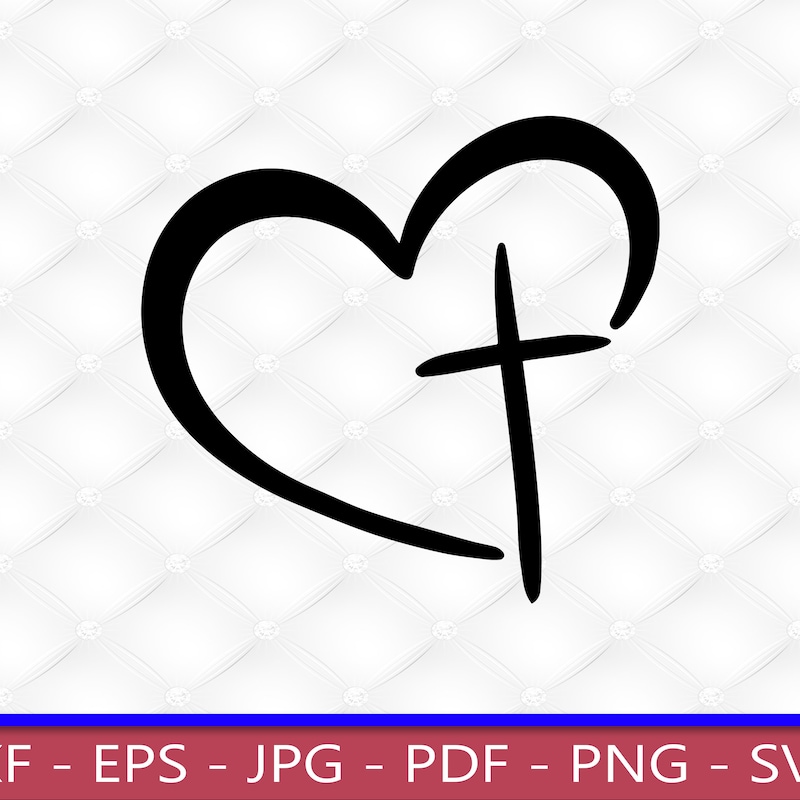 Heart With Cross Svg - Etsy