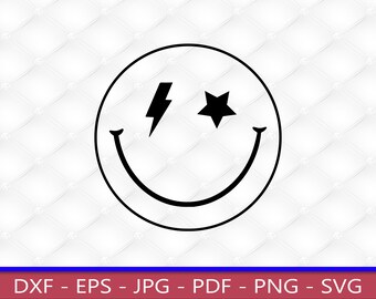 Smiley Lightning Svg - Etsy