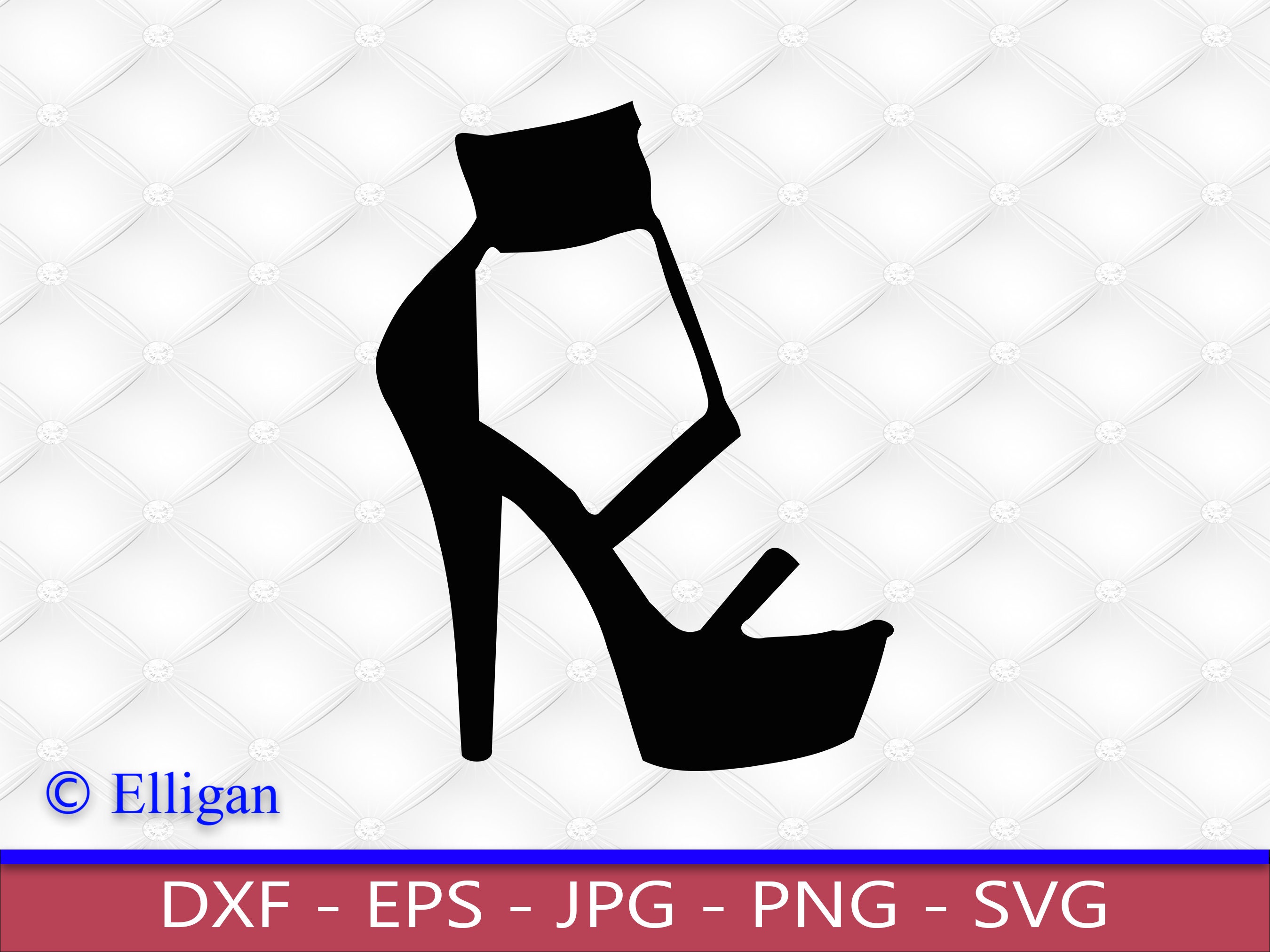 High Heeled Shoe, Straps, SVG, PNG - Etsy