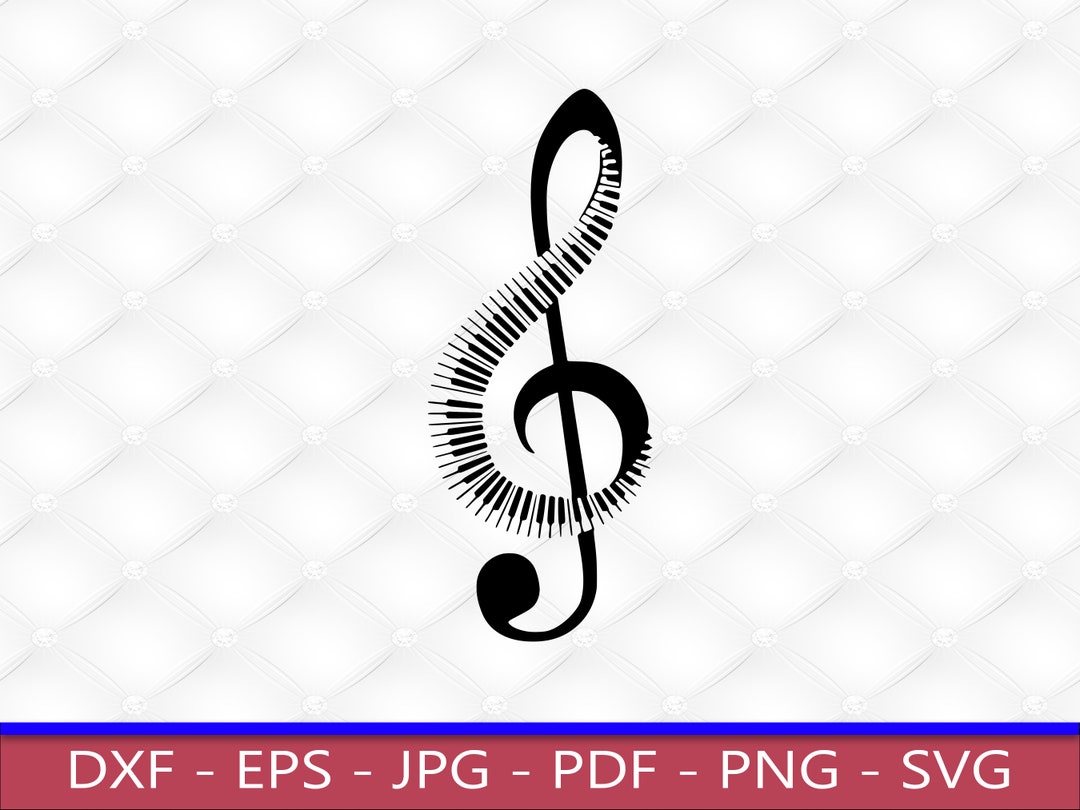 Piano Keys and Treble Clef, PNG, SVG, Clipart - Etsy
