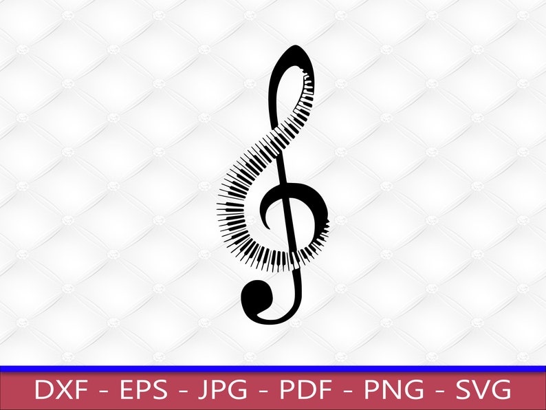 Piano Keys and Treble Clef, PNG, SVG, Clipart - Etsy UK