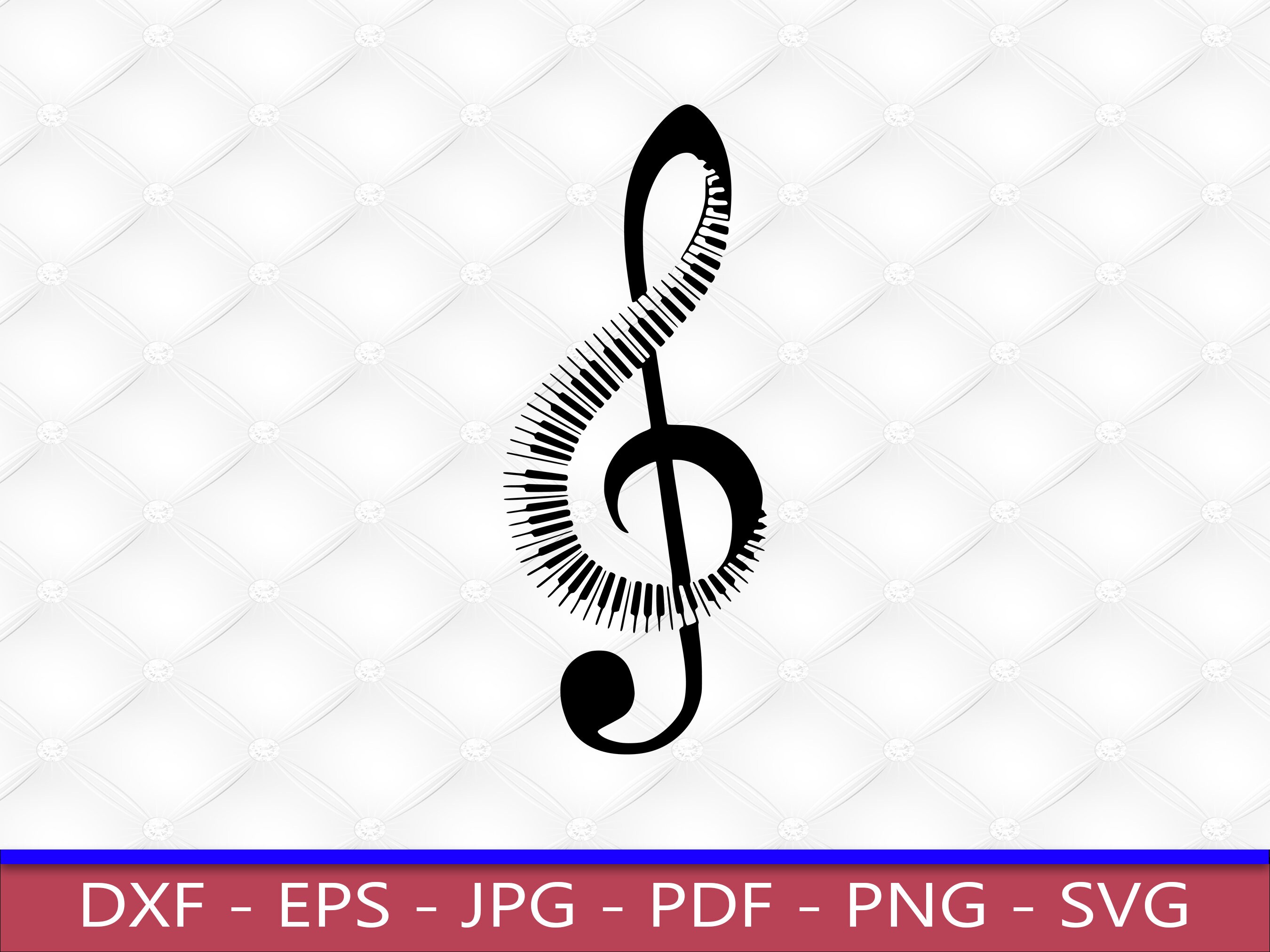 Piano Keys and Treble Clef, PNG, SVG, Clipart - Etsy UK