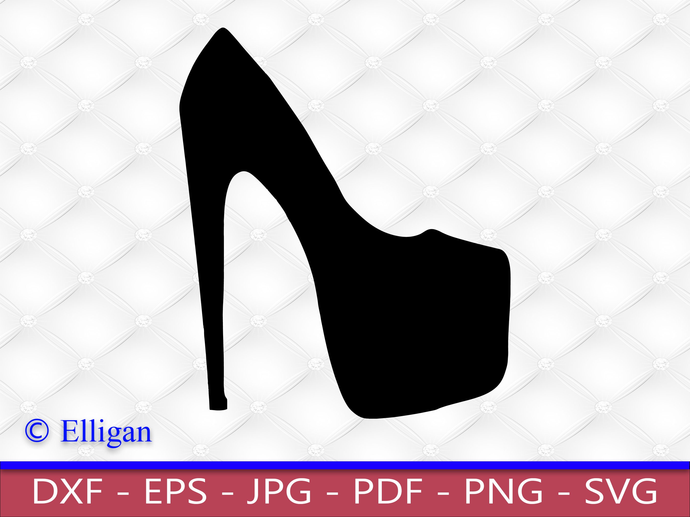 Retro, High Heel, Platform Shoe, SVG, PNG - Etsy
