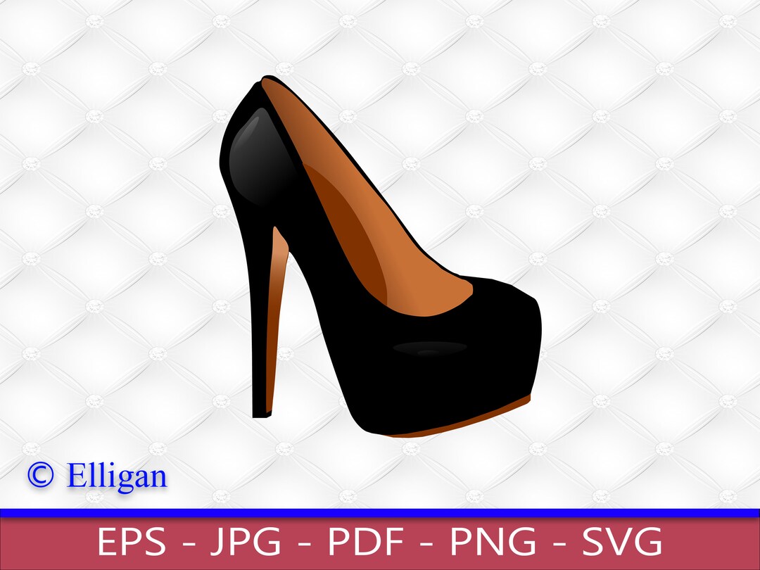 High Heeled Shoe, Platform, SVG, PNG - Etsy