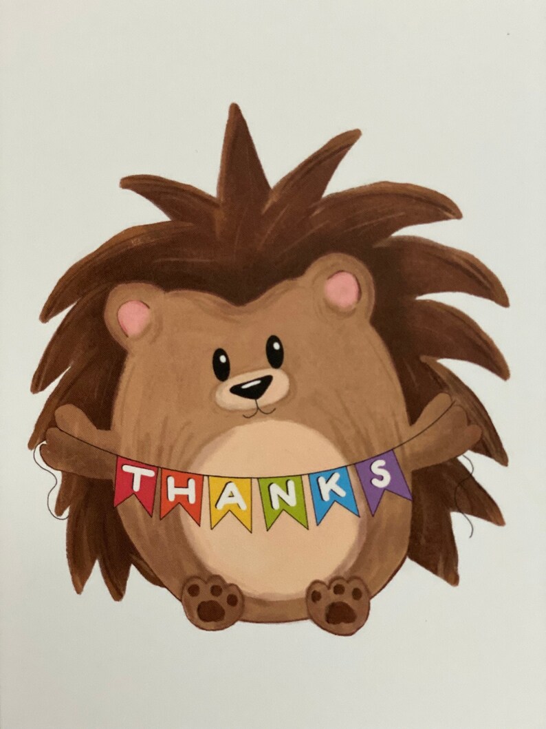 Hedgehog Thank You Cards Thank you Cards | Etsy