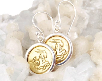Capricorn earrings | Etsy