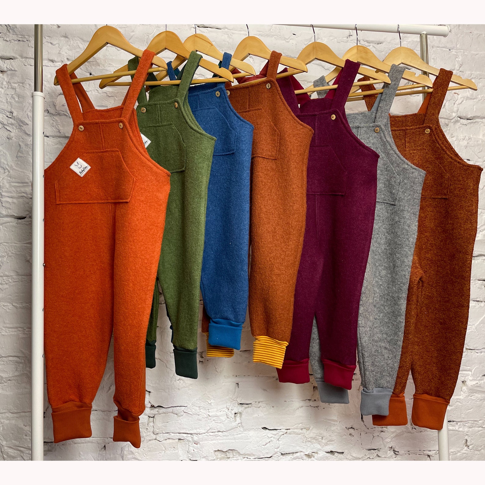 Walk Trousers, Dungarees Made of 100% New Wool, Winter Overalls ...
