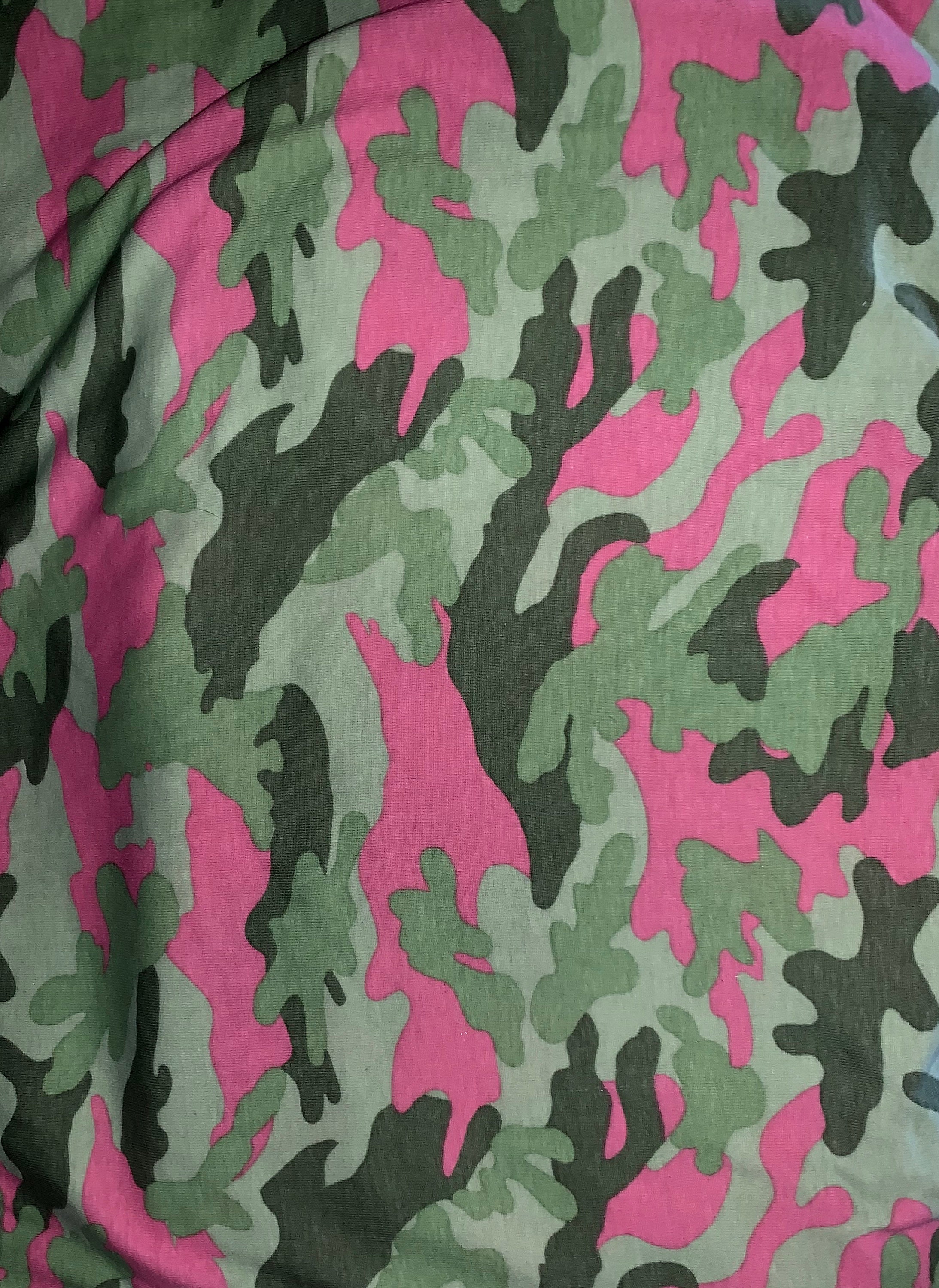 Pink Camo Fleece Material