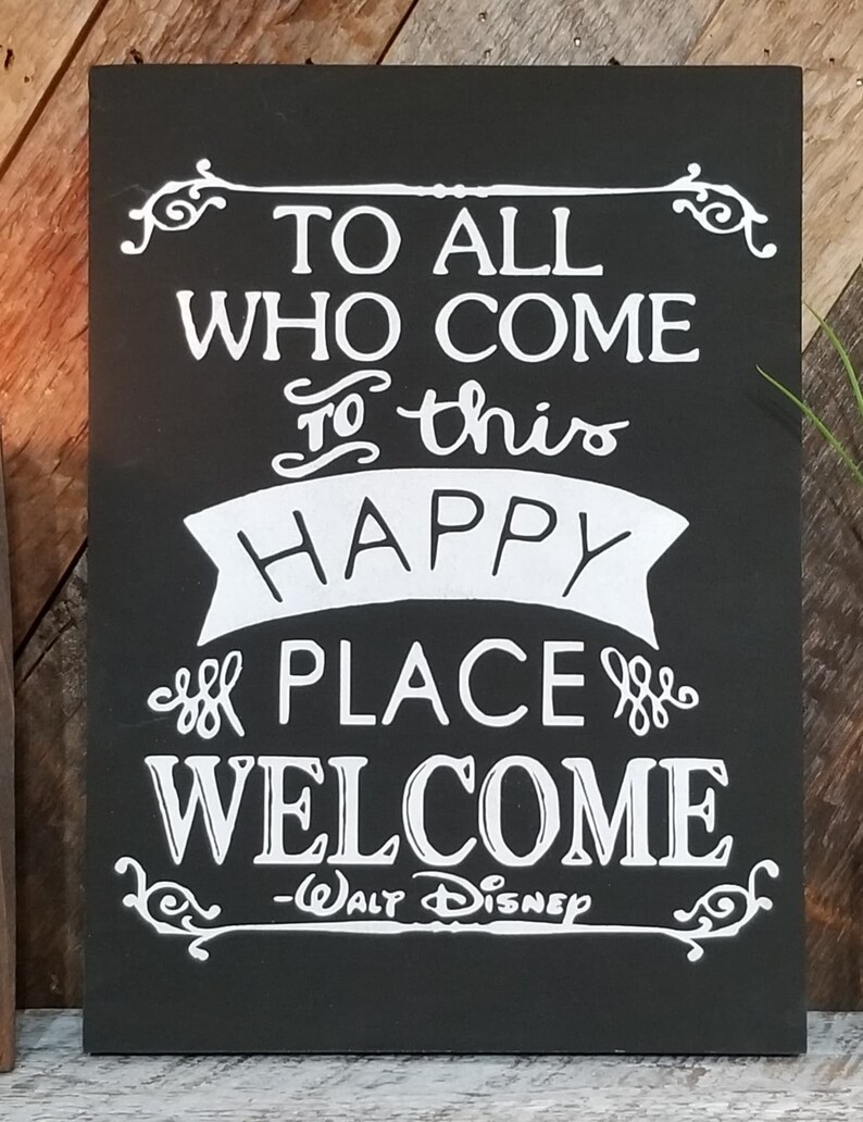 Disney Welcome Home Decor to All Who Come to This Happy - Etsy