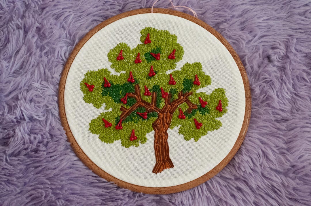 Cherry Tree Embroidery With Beads - Etsy