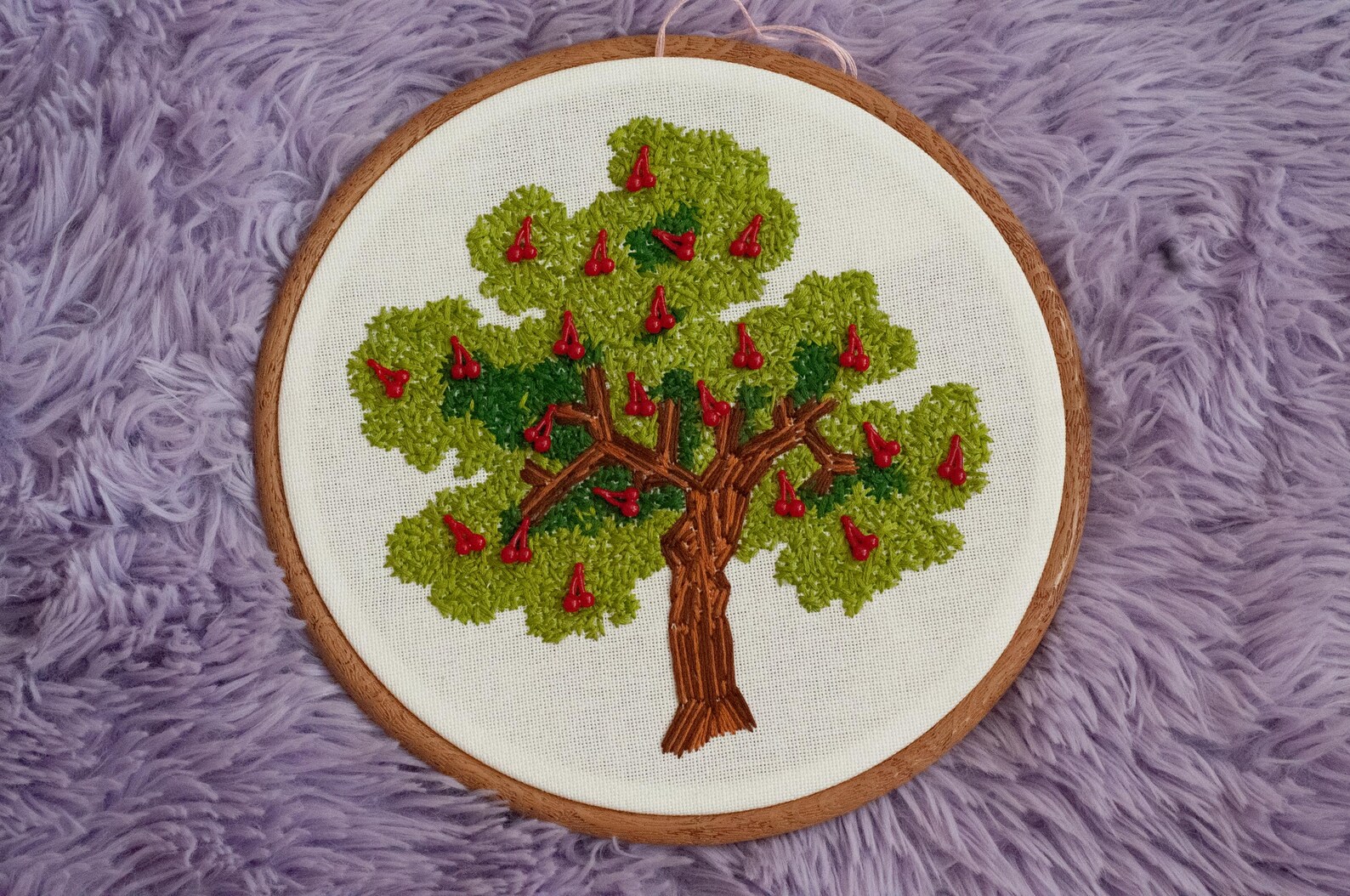 Cherry Tree Embroidery With Beads - Etsy