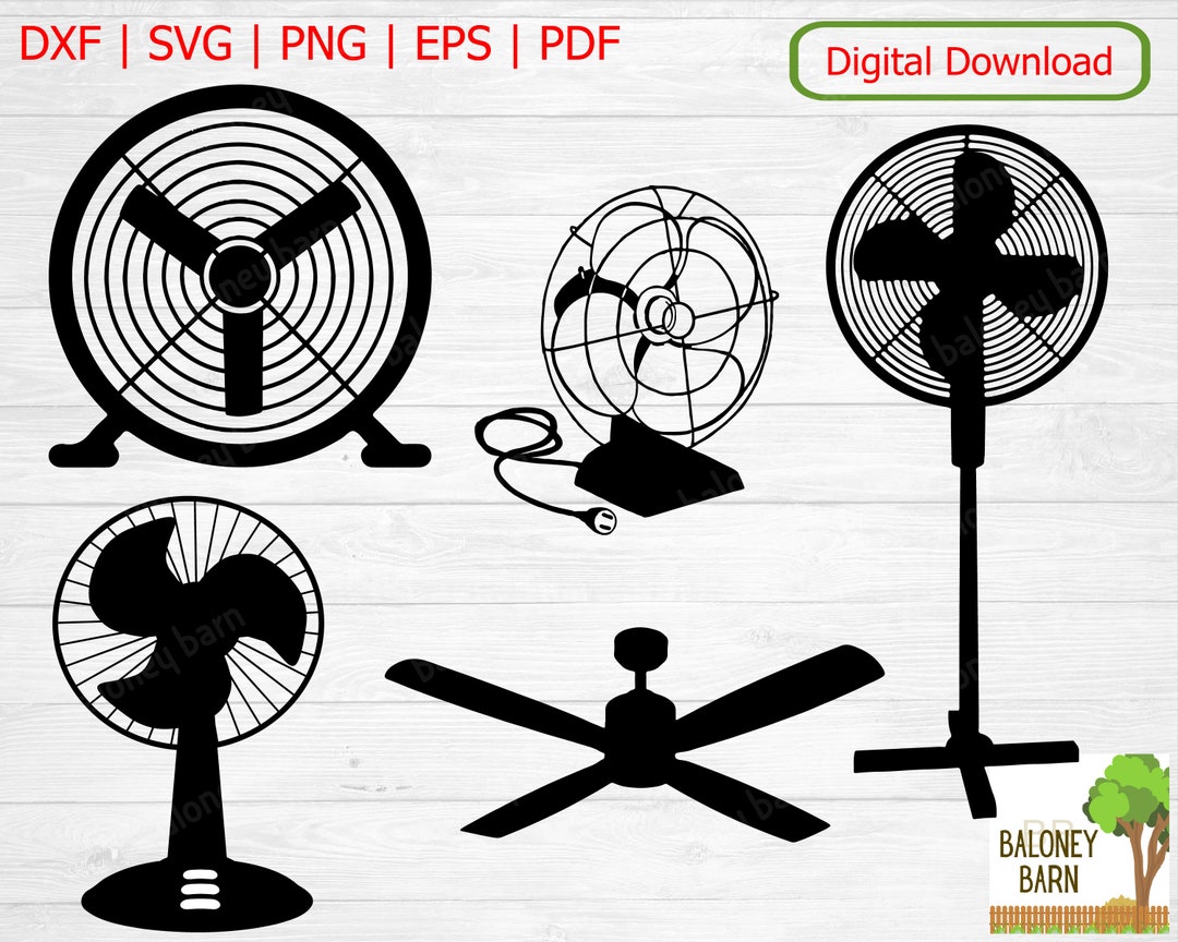 Fan Clipart SVG, Fans Silhouette, Ceiling Fan, Floor Lufter, Desktop ...