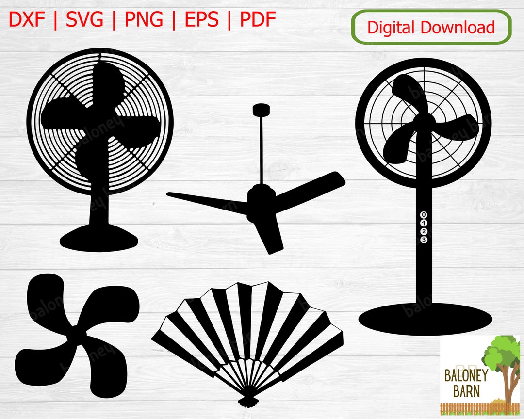 Fan Clipart SVG, Fans Silhouette, Ceiling Hand Fan , Desktop Desk Fan ...