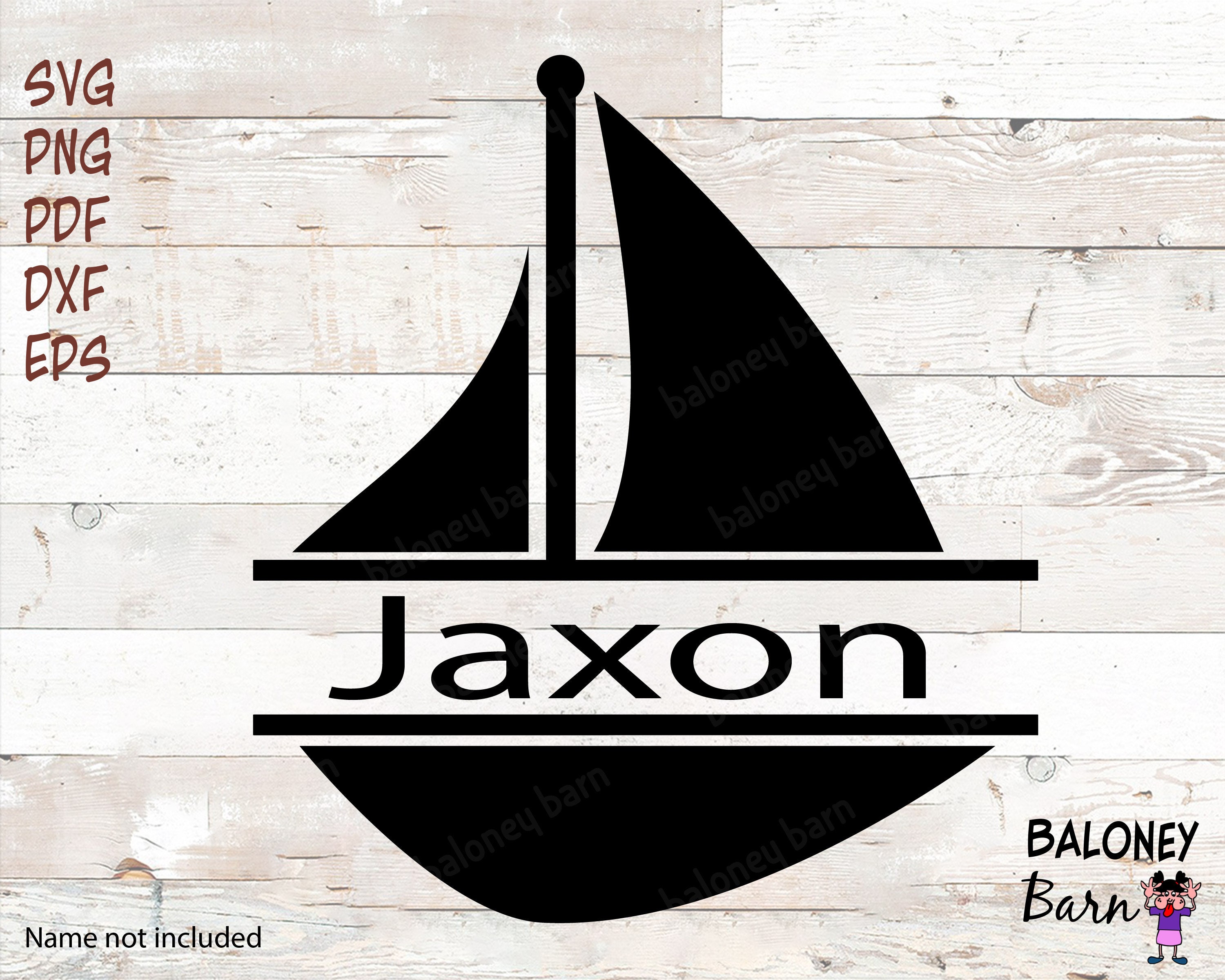 Sailboat Monogram SVG Split Monogram Custom Name Nautical - Etsy Canada