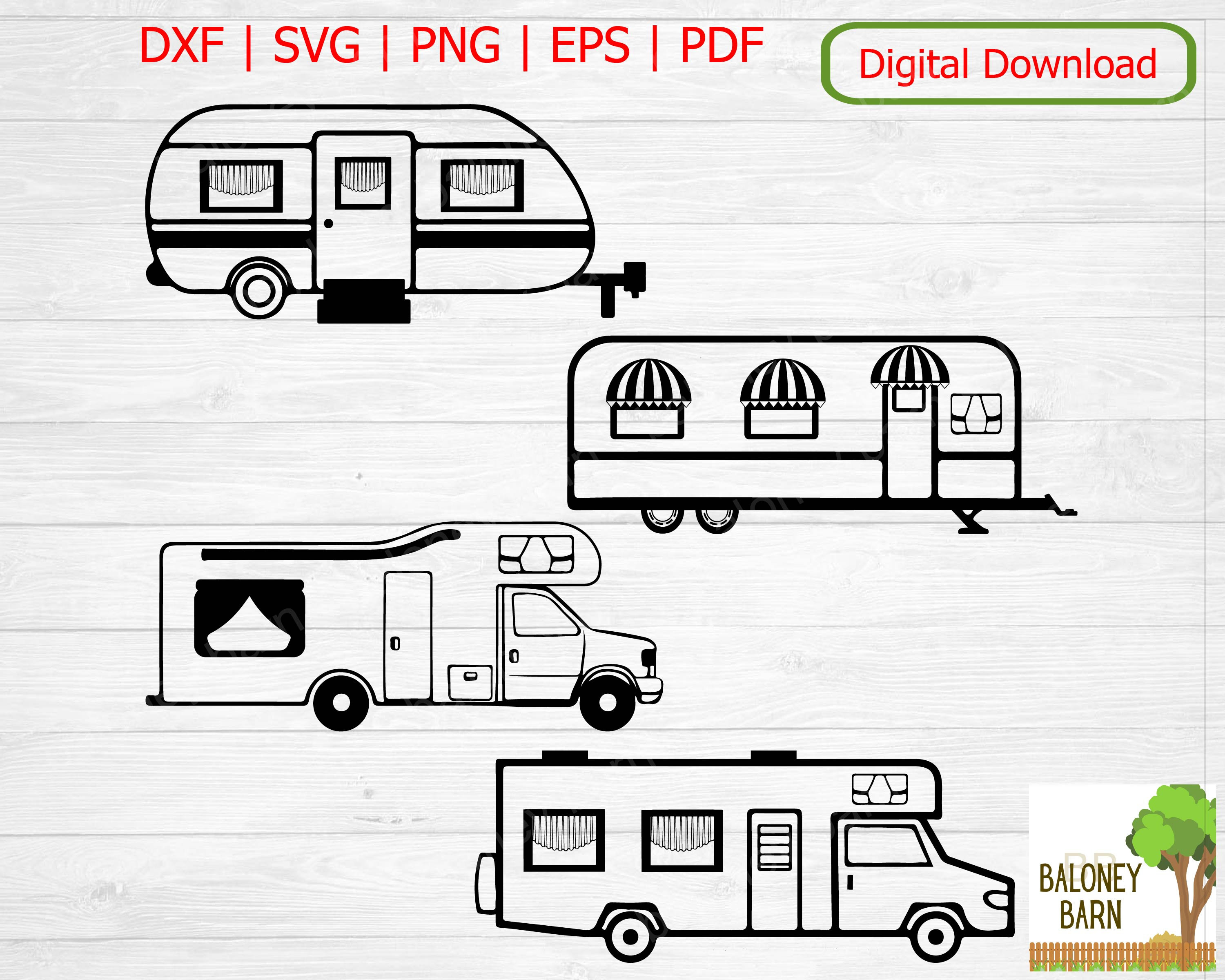Camper Clipart, Mobile Home SVG, Wohnmobil Clipart, Camper Motor Home ...