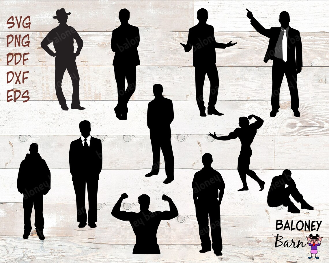 Man Clipart Male SVG Man Silhouette Muscle Man Male - Etsy UK