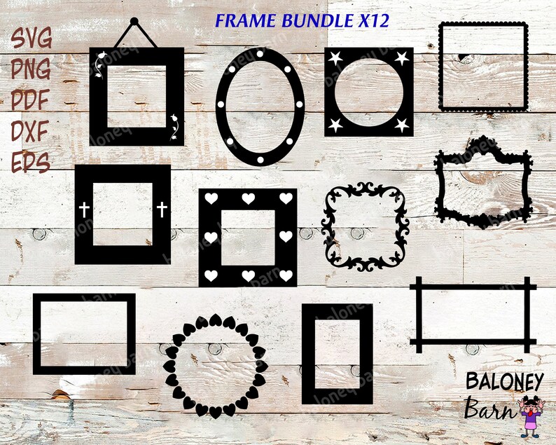 Frames Clipart SVG Picture Mount Photo Frame Square - Etsy
