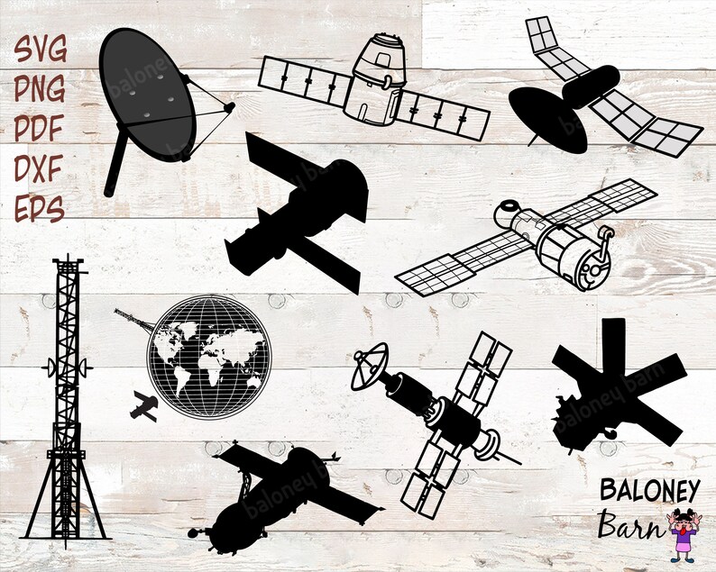 Satellite Clipart Satellites SVG Satellite Silhouette - Etsy