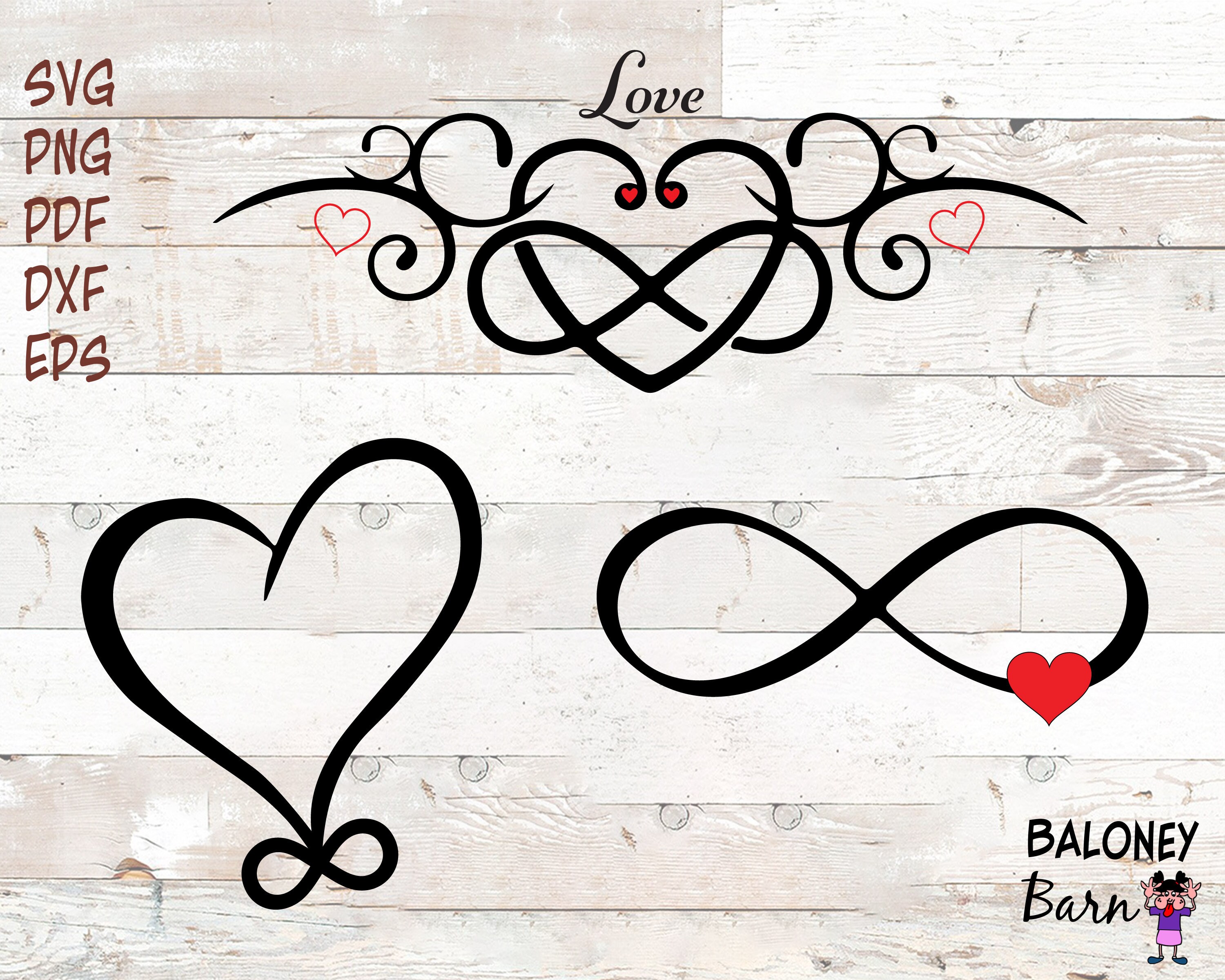 Infinity Heart Clipart Infinity Love SVG Heart Silhouette - Etsy