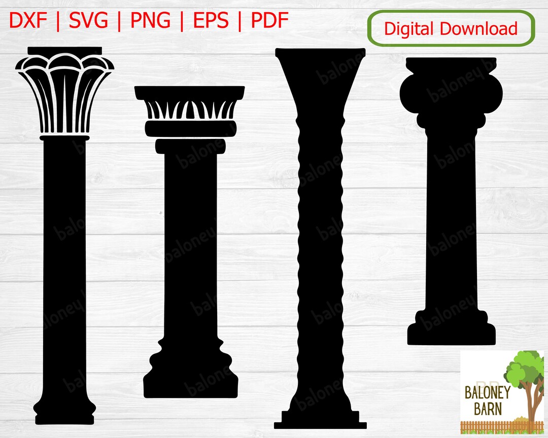 Pillar SVG, Pillar Clipart, Spalte Silhouette, Plant Stand, Column ...