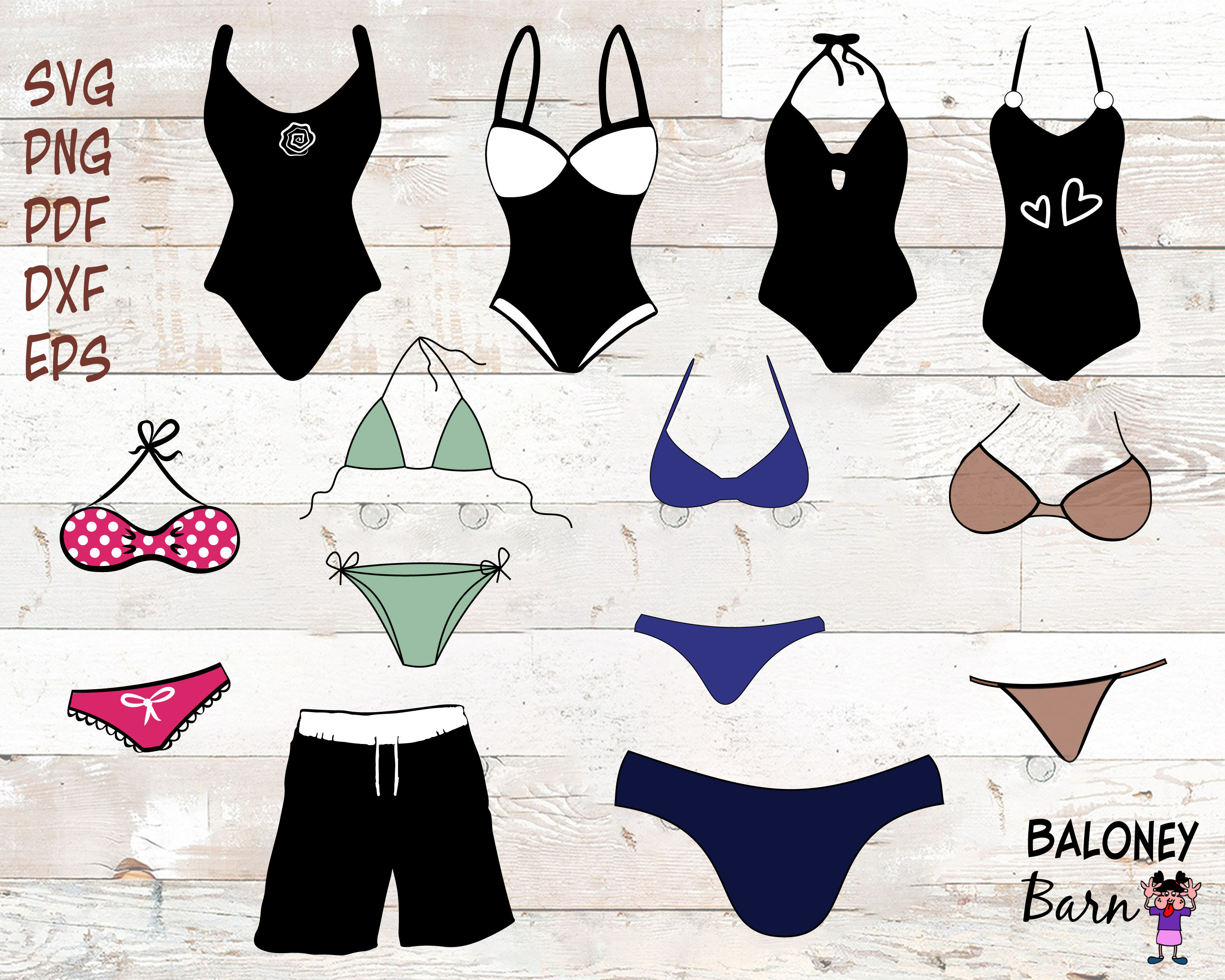 Swimsuit Clipart Bathing Suit SVG Swimsuit Silhouette - Etsy