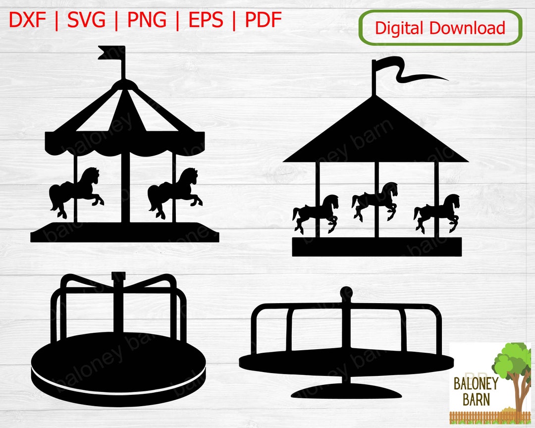 Merry Go Round Clipart, Carousel SVG, Merry-go-round Silhouette ...