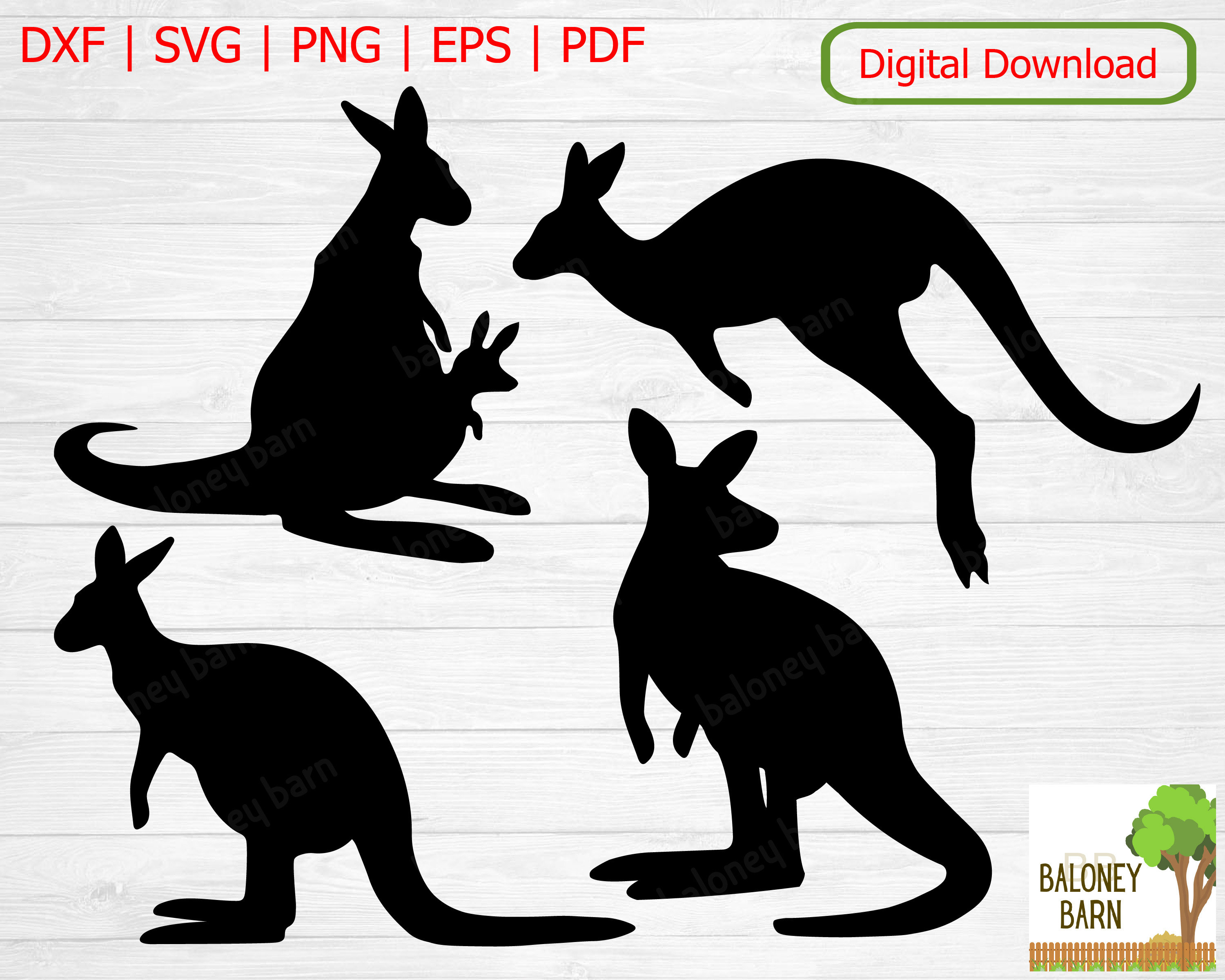Kangaroo Clipart, Kangaroo SVG, Kangaroo Silhouette, Kangaroo Pouch ...
