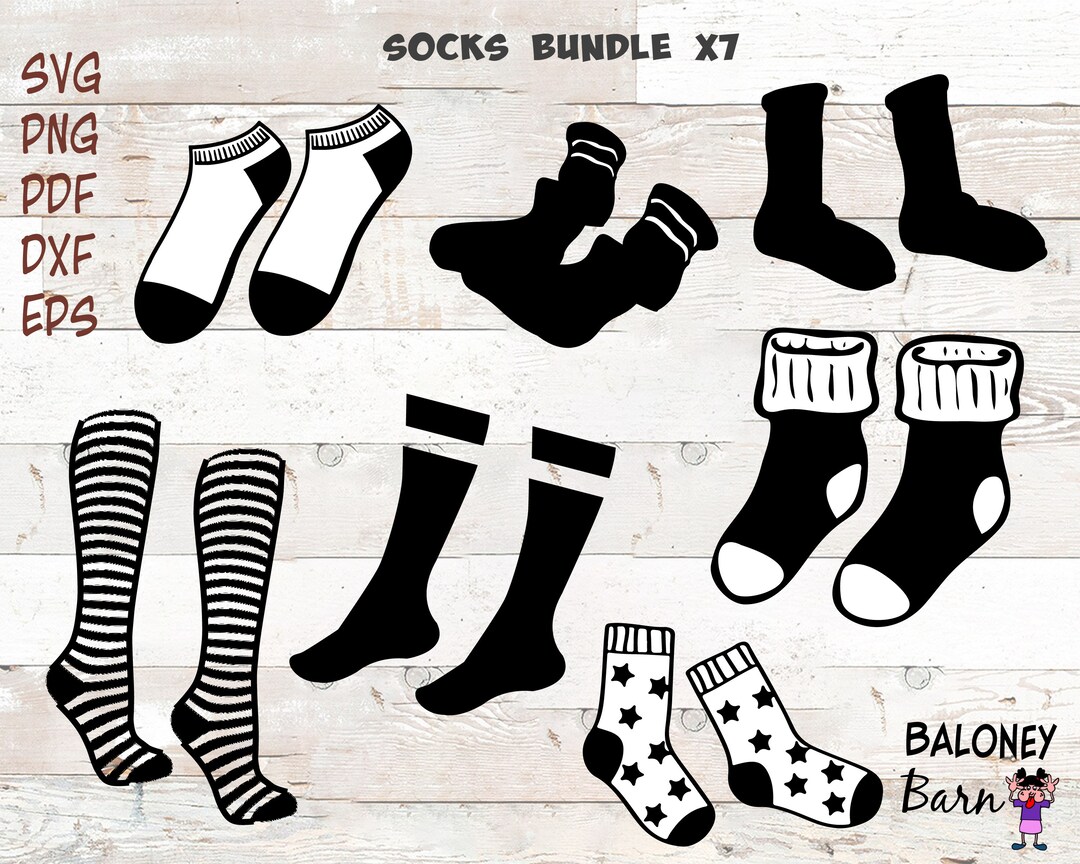 Calcetines Clipart SVG Silueta de Calcetines Pies Cómodos - Etsy México