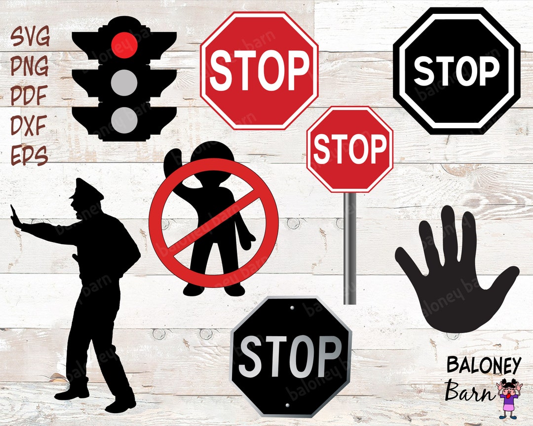 Stop Sign Clipart Stop SVG Stop Silhouette Back Off Hand - Etsy