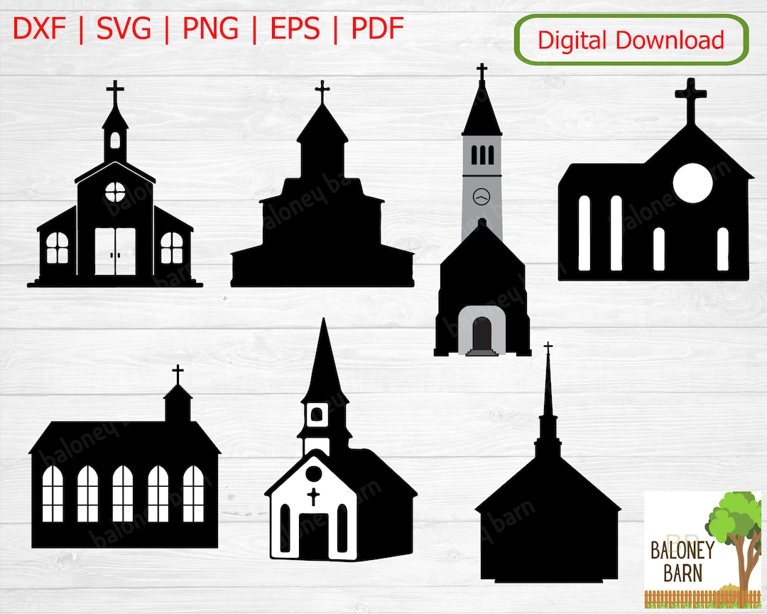 Church Clipart, Church SVG, Kirche Silhouette, Worship Image, House of ...