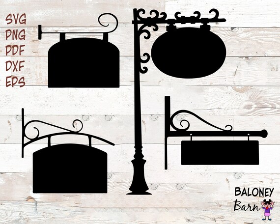 Sign Clipart Sign SVG Sign Silhouette Hanging Sign Bar - Etsy
