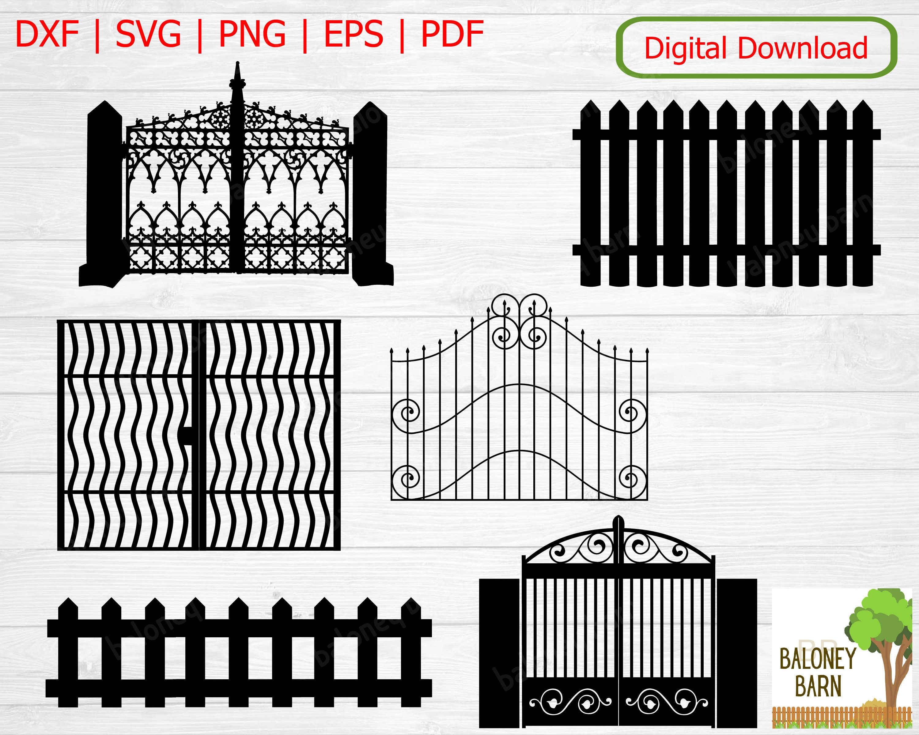 Fence Gate Clipart, Fence SVG, Barrier Partition, Entry Gates, Wood ...