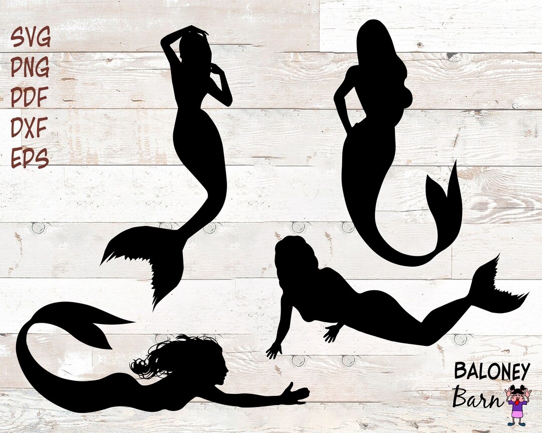 Mermaid Clipart Mermaid SVG Mermaid Silhouette Swimming - Etsy Canada
