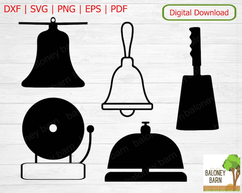 Bell Clipart, Cowbell SVG, Bell Silhouette, Church School, Service ...