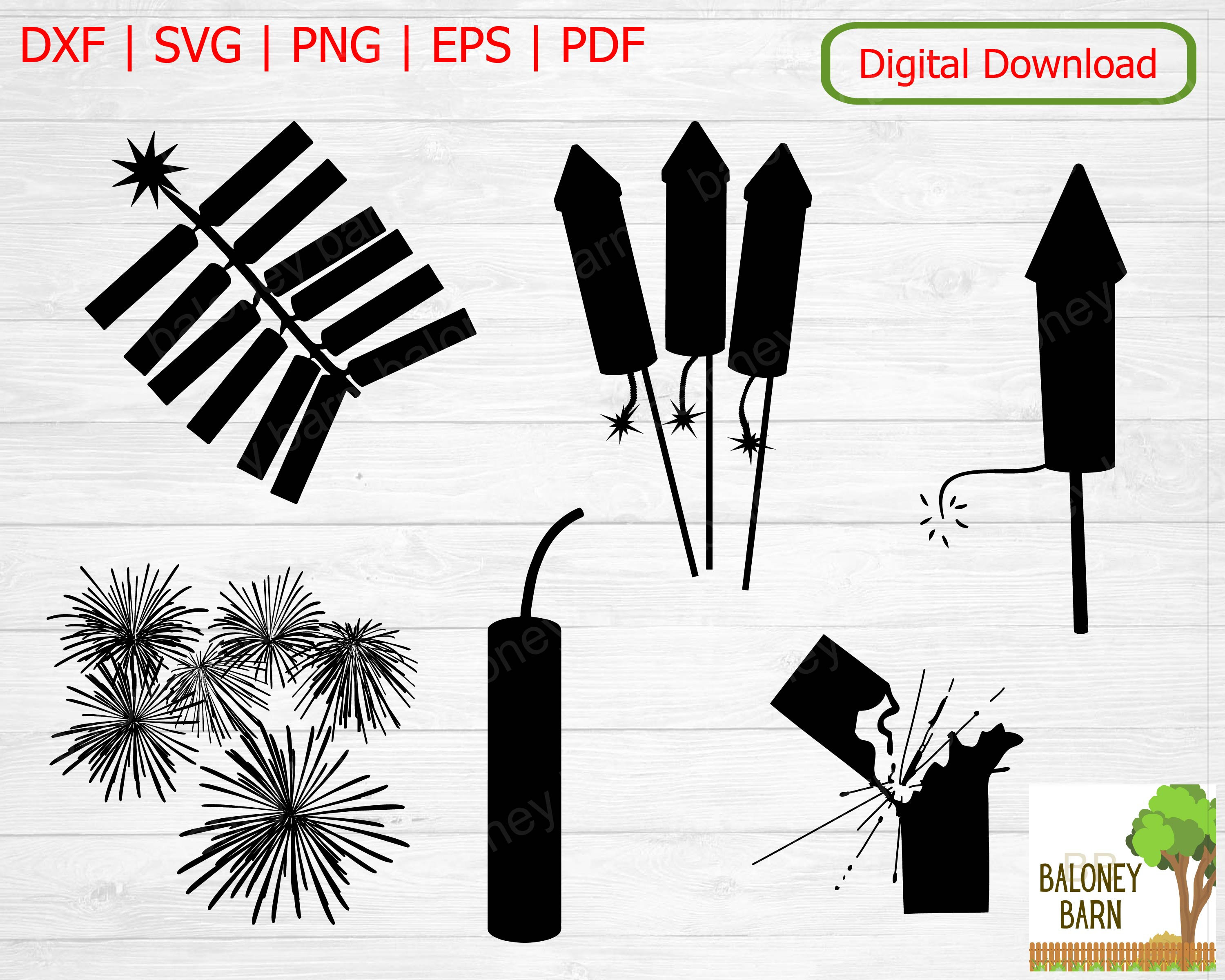 Fireworks SVG Clipart Independence Day Firecracker Images - Etsy