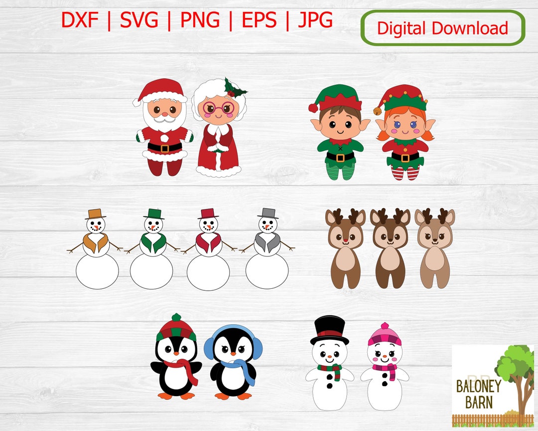 Christmas Clipart, Christmas Friends SVG, Santa Mrs Claus, Weihnachten ...
