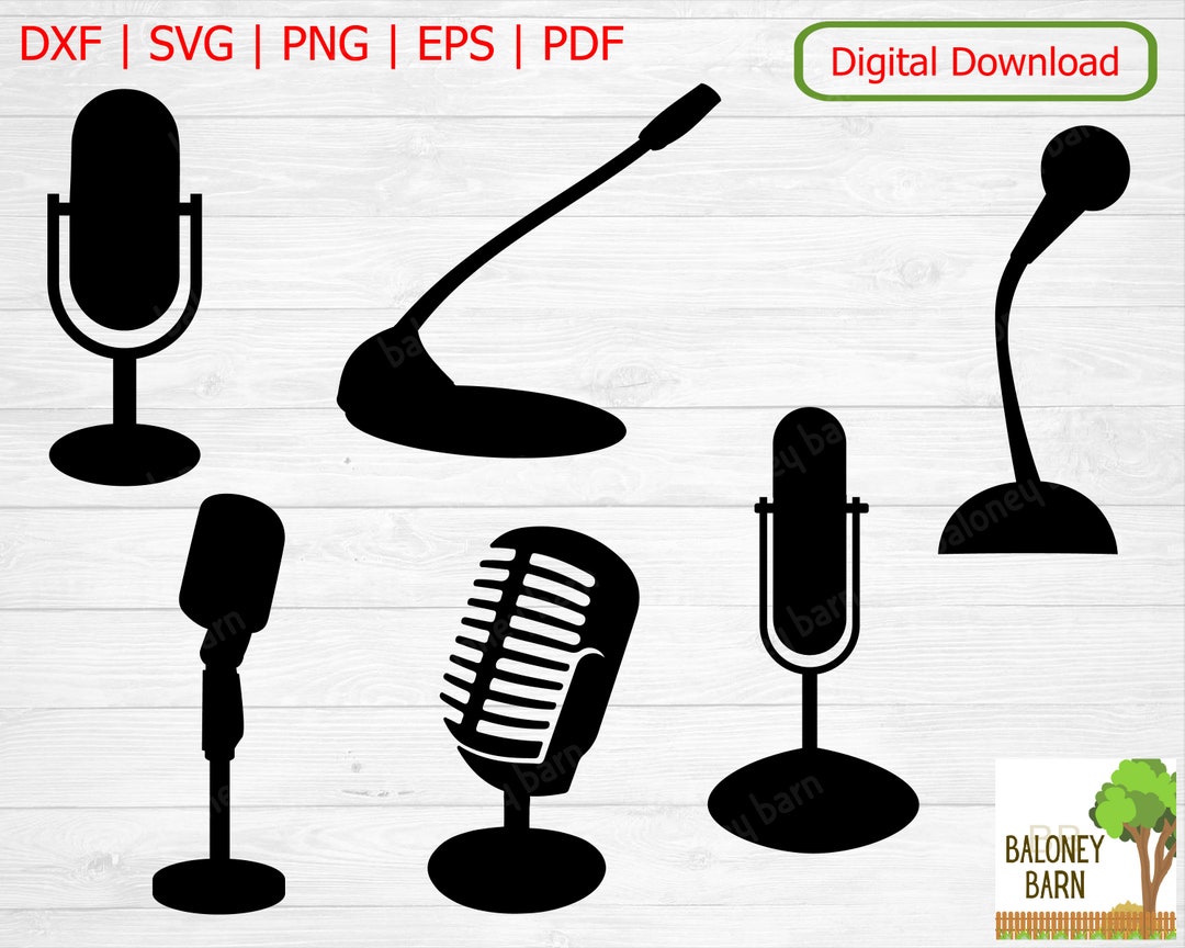 Microphone Clipart, Mic SVG, Microphone Silhouette, Mikrofon Desktop ...