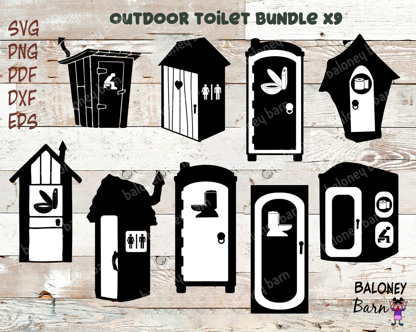 Outdoor Toilet Clipart Potty House SVG Outdoor Loo Camping | Etsy