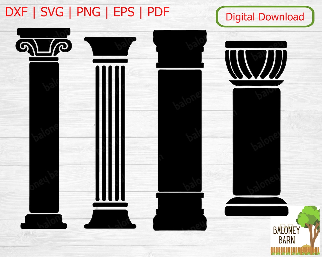 Pillar SVG, Pillar Clipart, Spalte Silhouette, Plant Stand, Column ...