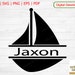 Sailboat Monogram SVG, Split Monogram, Custom Name, Nautical SVG, Boat ...