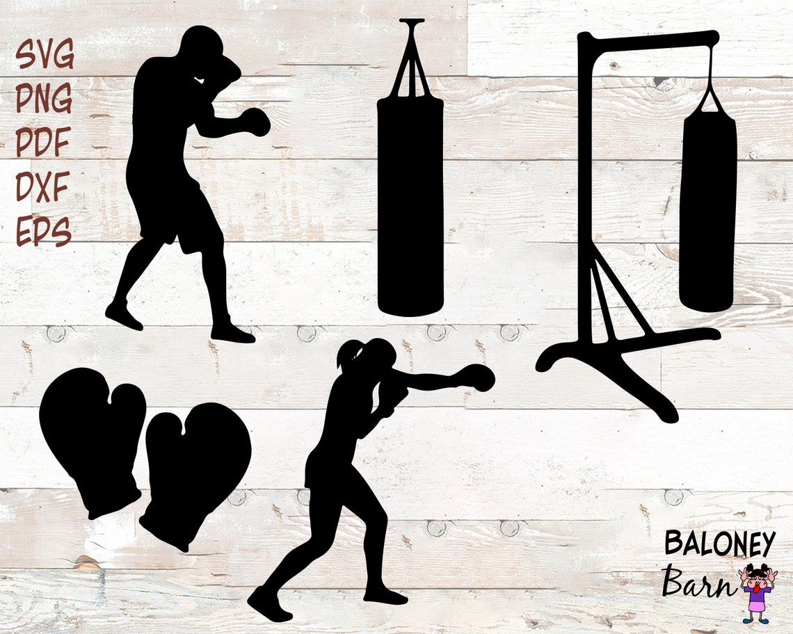 Boxing Clipart Boxer SVG Box Silhouette Fight Sport - Etsy