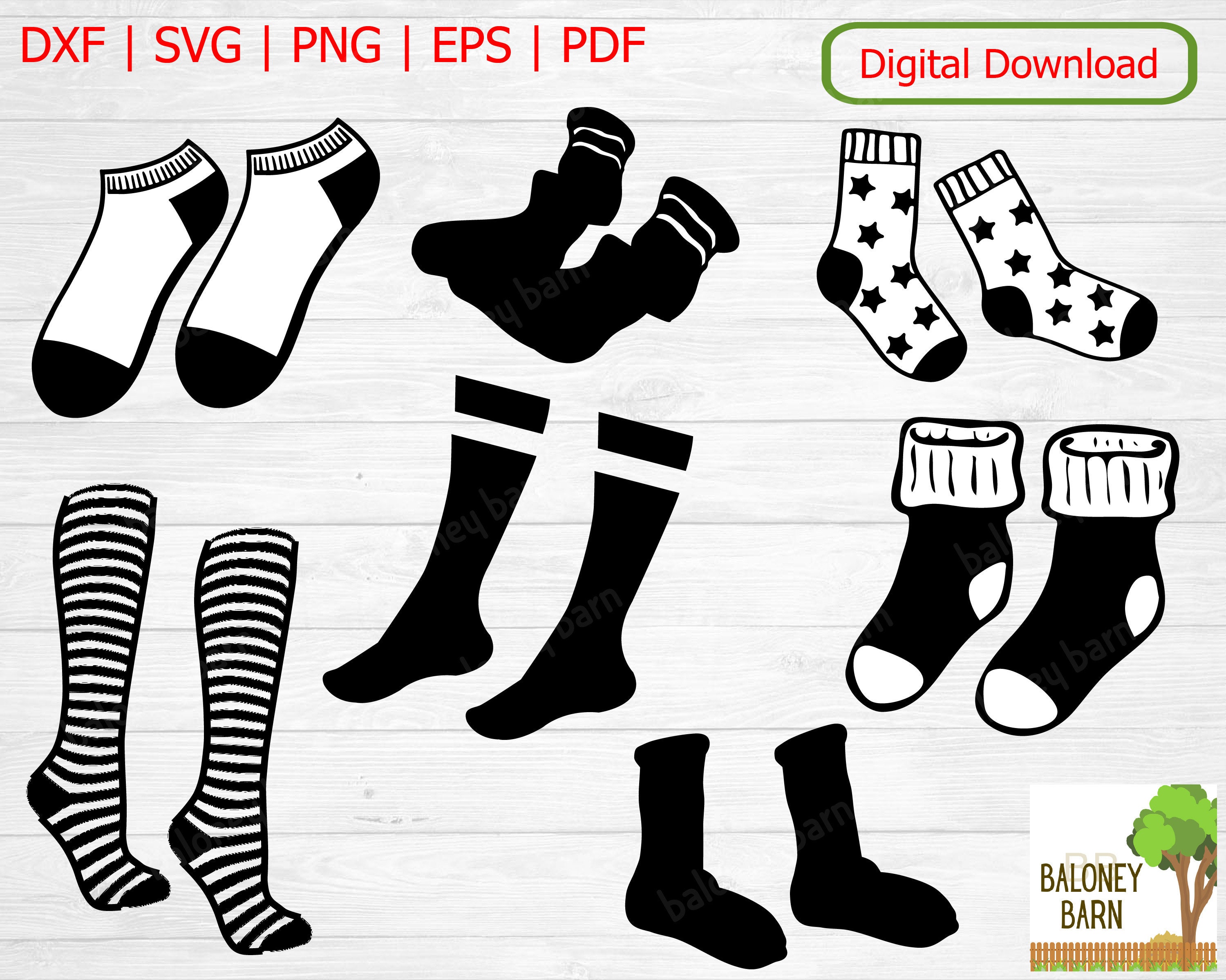 Socks Clipart SVG, Socks Silhouette, Comfy Footsies, Warm Feet, Knee ...