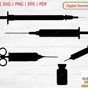 Needle Clipart, Syringe SVG, Needle Silhouette, Nadel Injection ...