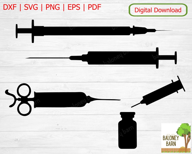 Needle Clipart, Syringe SVG, Needle Silhouette, Nadel Injection ...
