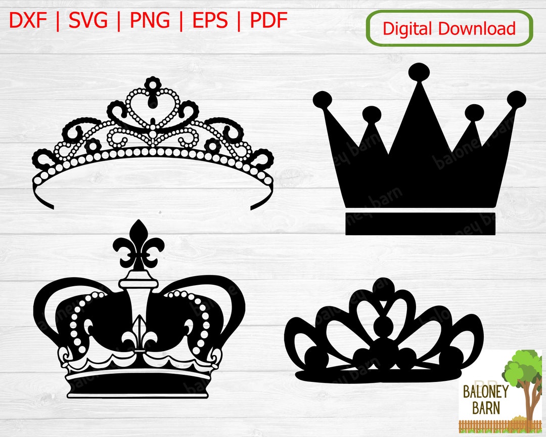 Crown Clipart, Tiara SVG, Crowns Silhouette, King Queen, Prince ...