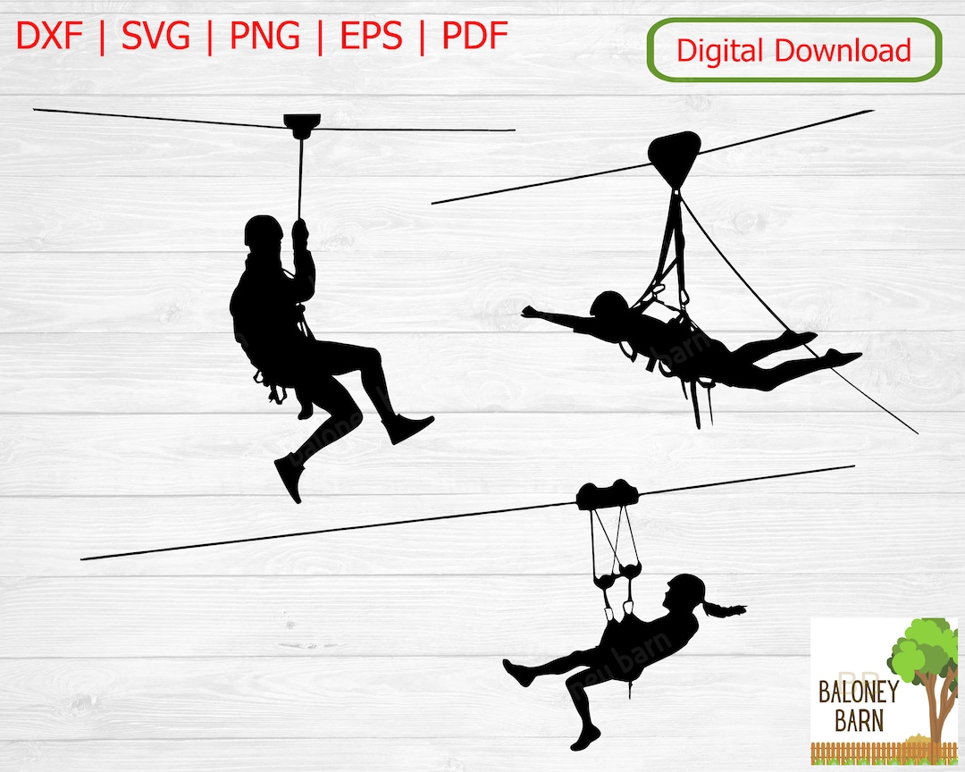 Zipline Clipart Zip Line SVG Adventure Silhouette Sport - Etsy Canada