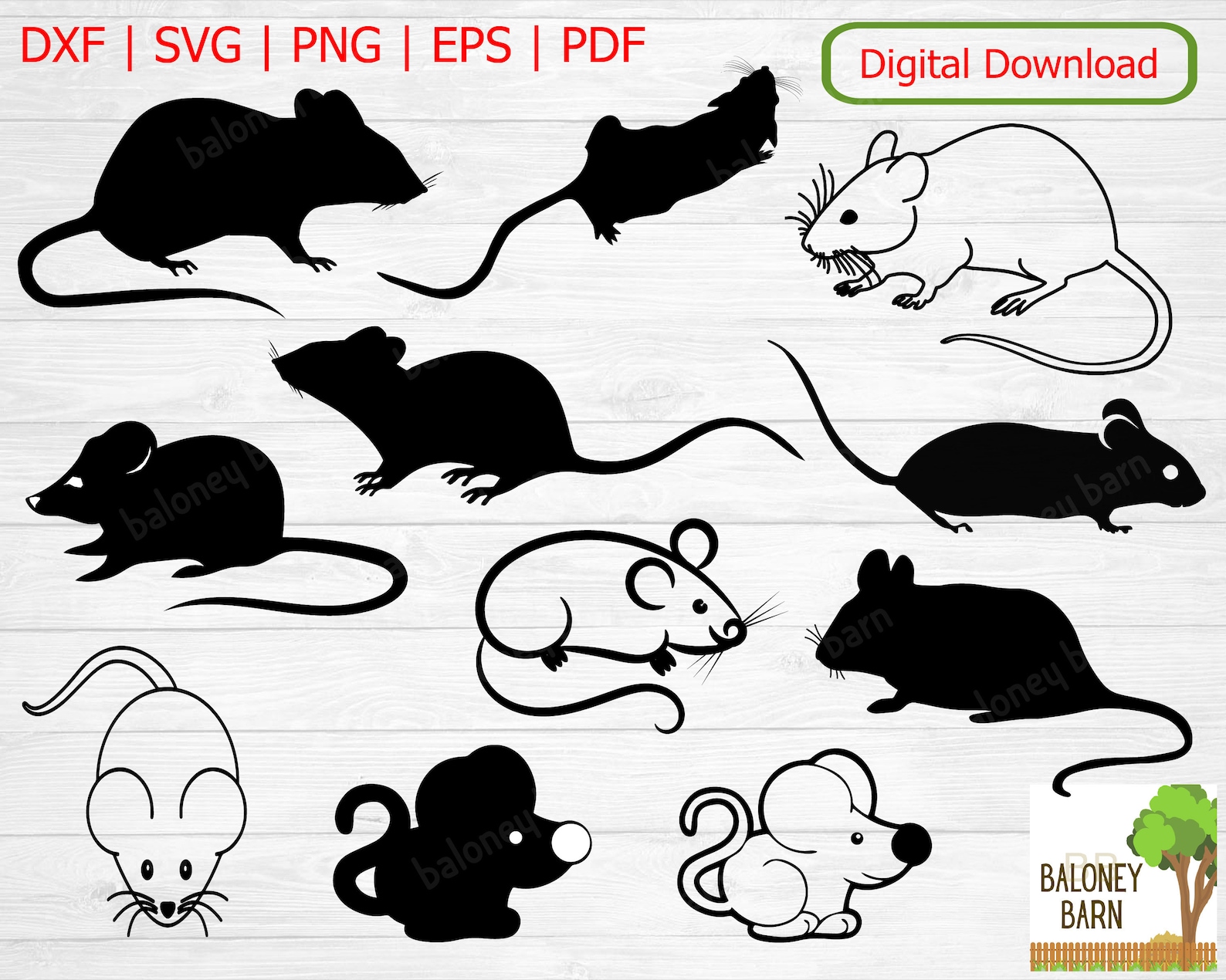 Mouse Clipart Mice SVG Mouse Silhouette Pest Vermin Field - Etsy