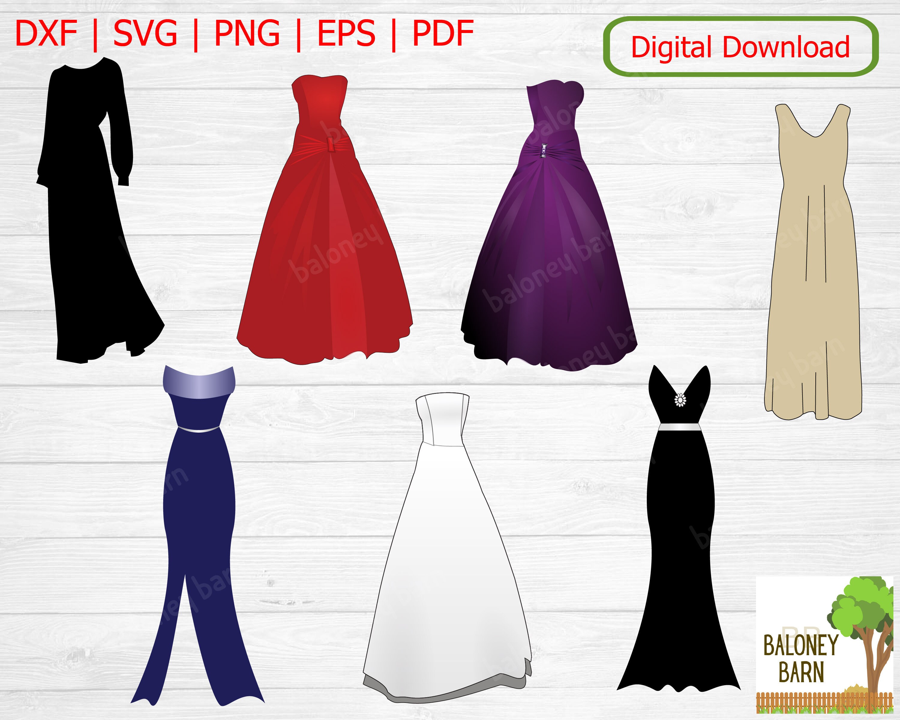Party Dress Silhouette Clip Art